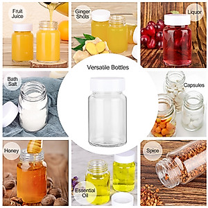 HINGWAH 12 Pack 2 OZ Glass Shot Bottles with Caps, 60 ML Empty Wellness Juice Shot Bottles, Reusable Clear Glass Bottles for Juice, Shots and Homemade Beverages