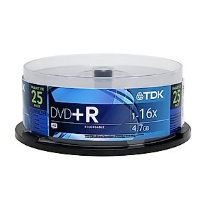 TDK 4.7GB 16x DVD+R (25 Pack)