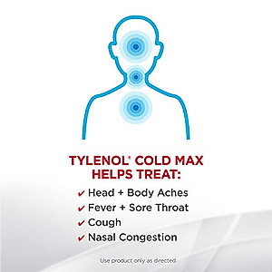 Tylenol Cold Max Daytime Non-Drowsy Cold and Flu Relief, Acetaminophen, 24 ct