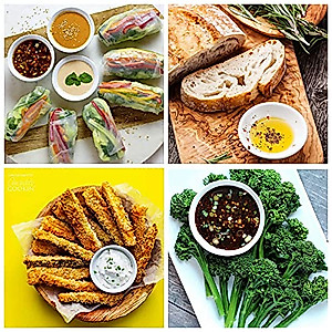 UIBFCWN 12 Pack Soy Sauce Dish 3inch Ceramic Dipping Bowls Bulk, 1.2 Oz White Dipping Sauce Bowls/Dishes, Small Dipping Sauce Cups for Sushi Ketchup Olive Oil Appetizer