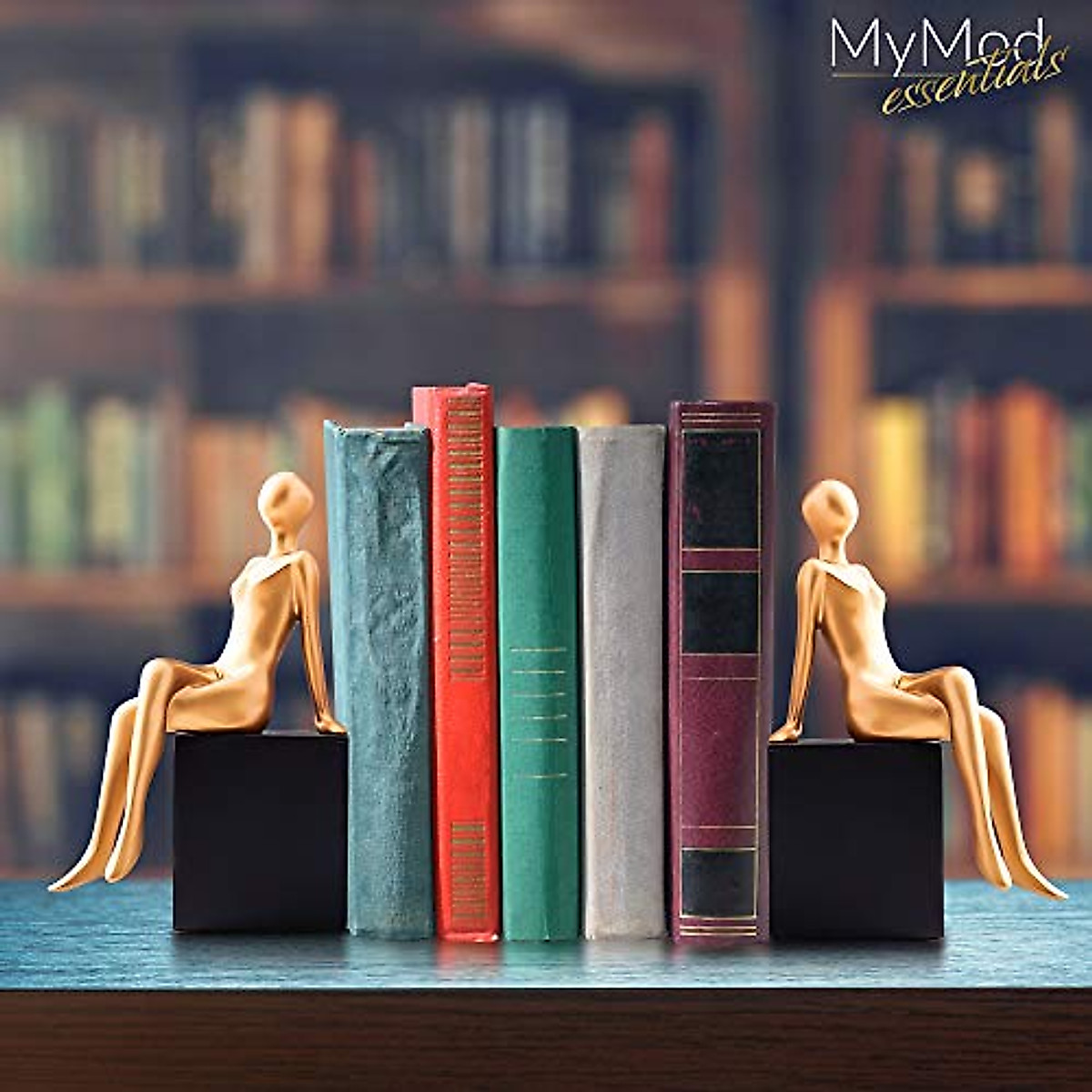 Modern Girl Statues Decorative Bookend Set. Add Modern Touch to Any Shelf or Table with These Unique Art of Confident Girl Statues. Use Them as Bookends Or Décor to Your Home and Office Modern Vibe!