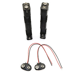 DGZZI 2-Pack 4 x AA Battery Holder with Snap Connector