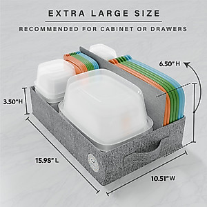 NAVILIS Lid Organizers Inside Cabinet - Food Storage Container Organizer Suitable For Large Containers - Lid Storage Organizer With 6 Adjustable Dividers