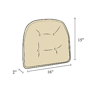 Klear Vu Omega Non-Slip Universal Chair Cushions for Dining Room, Kitchen and Office Use, U-Shaped Skid-Proof Seat Pad, 15x16 Inches, 2 Pack, Gingham Blue 2 Count