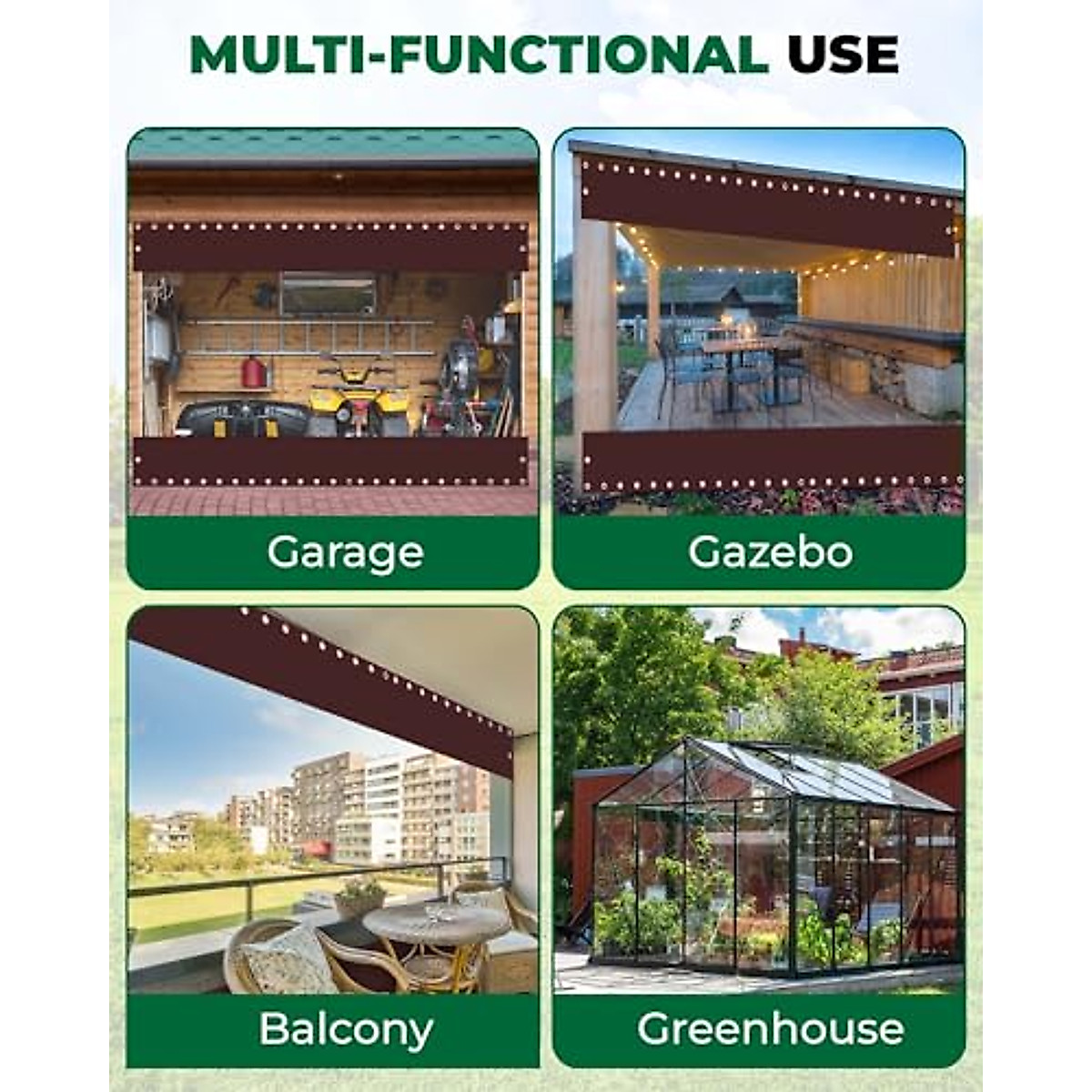 Erfolkerz 8'H x15'W Outdoor Vinyl Curtain 20oz Super Weighted Clear Vinyl Patio Enclosure,Clear Outdoor Curtains Heavy Duty Waterproof Transparent Tarp with Grommets for Patio Gazebo Balcony Pergola