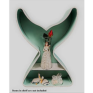 DRH - Metal Whale Tail Shelf - Nautical Standing Shelf Decor - Coastal Beach Themed Ornaments - Miniature Whale Tail Model Home Décor - Wall Hanging Shelf - Size: 17.3" x 5.2" x 24.3"