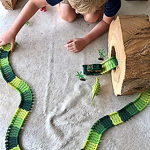 DINOSAUR Flexible Track Set FR2001: 173 total pieces - includes 1 Off-Road Electric Toy Vehicle & 2 Dinosaurs (Species May Vary)- Fun Learning Dino Gift for 3 Year Olds & Up