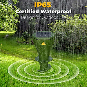 Solar Powered Mole Repellent for Lawns Screw Gopher Repellent Quiet Outdoor Vibration Deterrent Get Rid of Snake Vole Racoon Armadillo and Other Burrowing Pests (8 Pack)