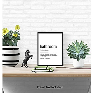 Original Bathroom Definition Typography Wall Art Poster Print - Unique Funny Home Decor for Bath - Makes a Great Inexpensive Gag or Housewarming Gift - 8x10 Photo UNFRAMED