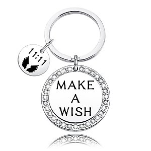 Make A Wish Keychain Spiritual Jewelry New Adventure Gifts 11:11 Angel Wing Keychain Make A Wish Gift Wish Lover Gift (11:11 K S)