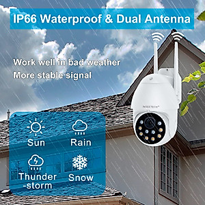 INSEETECH 2K 4MP Security Camera Wireless Outdoor, 2.4GHz Tuya Security WiFi Camera Waterproof, Color Night Vision, 2-Way Audio, Motion Tracking, Floodlight,24/7,16ft Extension Cable