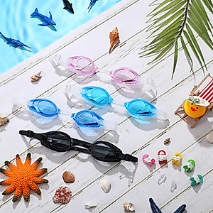 Kanayu 72 Pairs Swimming Goggles for Adult with 72 Set Ear Plug and Nose Clips Youth Anti Fog Water Sport Swim Goggles No Leaking Wide Vision Swim Glasses, 4 Color