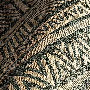 nuLOOM Abbey Geometric 7x9 Indoor/Outdoor Area Rug for Living Room Patio Deck Front Porch Kitchen, Green/Brown