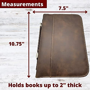 Personalized Large Leatherette Book/Bible Cover with Handle and Zipper | Coat of Arms Design | Fully Customizable | Laser Engraved | Gifts for Any Occasion (Black/Gold Leatherette)