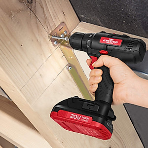 20V Cordless Electric Drill Set, 168 Pieces Power Drill Driver Kit, Max 310in.lbs with Tool Case for Home Repair 18+1 Poisition Torque Drill for Metal, Wood, Plastics by Excited Work