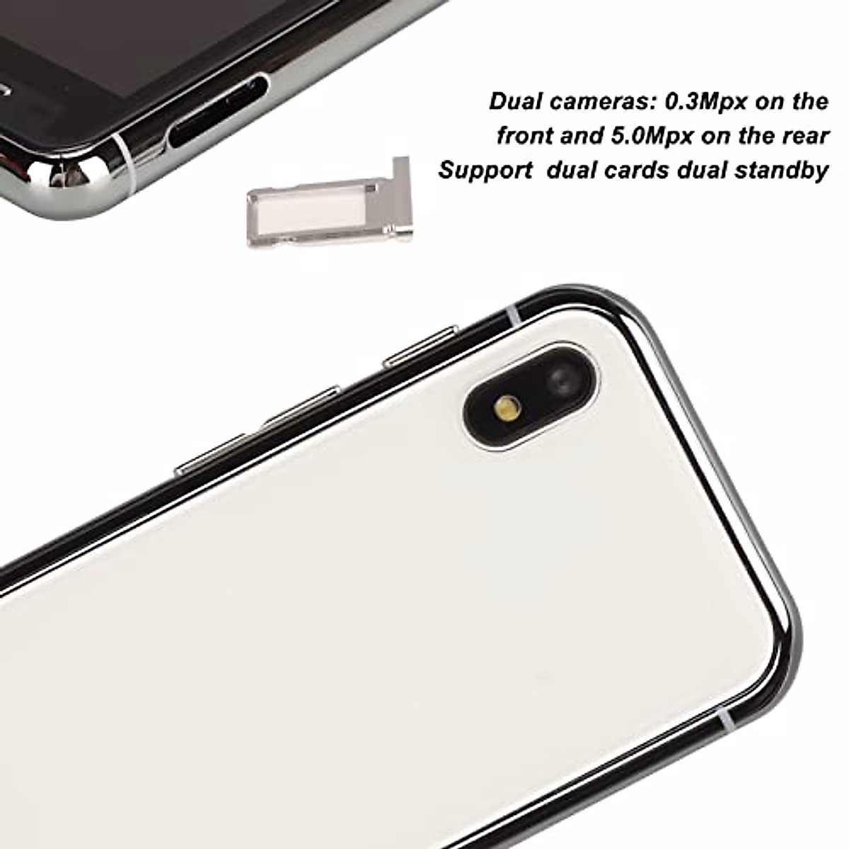 ASHATA Unlocked Mini Smartphone, S9 4G Smartphone 2.5 Inch Dual Sim Cell Phone Student Pocket Cellphone, Support WiFi Bluetooth Hotspot, 2GB 8GB,Gifts for Students,Kids(White)