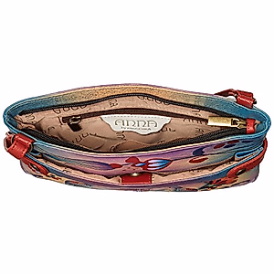 Anna by Anuschka womens Zip-top Organizer With Snap Side cross body handbags, Turkish Pottery, One Size US