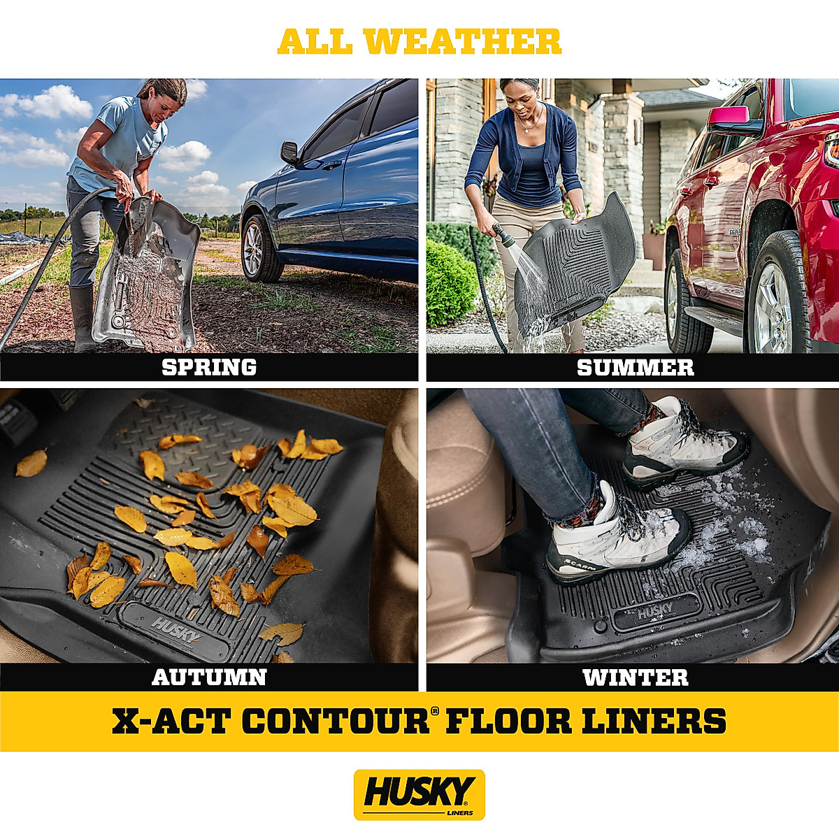 Husky Liners | X-ACT Contour Series | 2nd Seat Floor Liner (Full Coverage) - Black | 54201 | Fits 2019 - 2022 Chevrolet Silverado/GMC Sierra