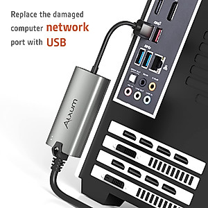 Alxum 2.5 Gigabit Ethernet Adapter, 2.5 Gigabit Network Adapter with RTL8156B up to 2.5G 2500Mpbs, Backward Compatible on 1Gbps/100Mbps, Aluminum Case