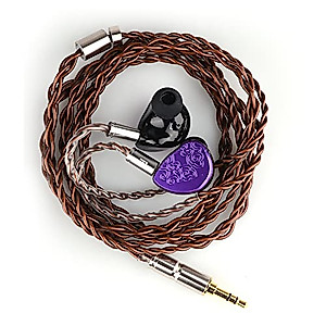 Linsoul TANGZU Wu Zetian HiFi 14.5mm Planar Driver in Ear Earphone with 3D Printed Resin Shell, CNC Aluminum Faceplate, Detachable 0.78mm 2Pin 5N OFC Cable for Audiophile Musician DJ Stage (3.5mm)