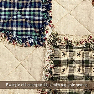 Ecru Solid Off-White Homespun Cotton Fabric by JCS - Sold by The Yard