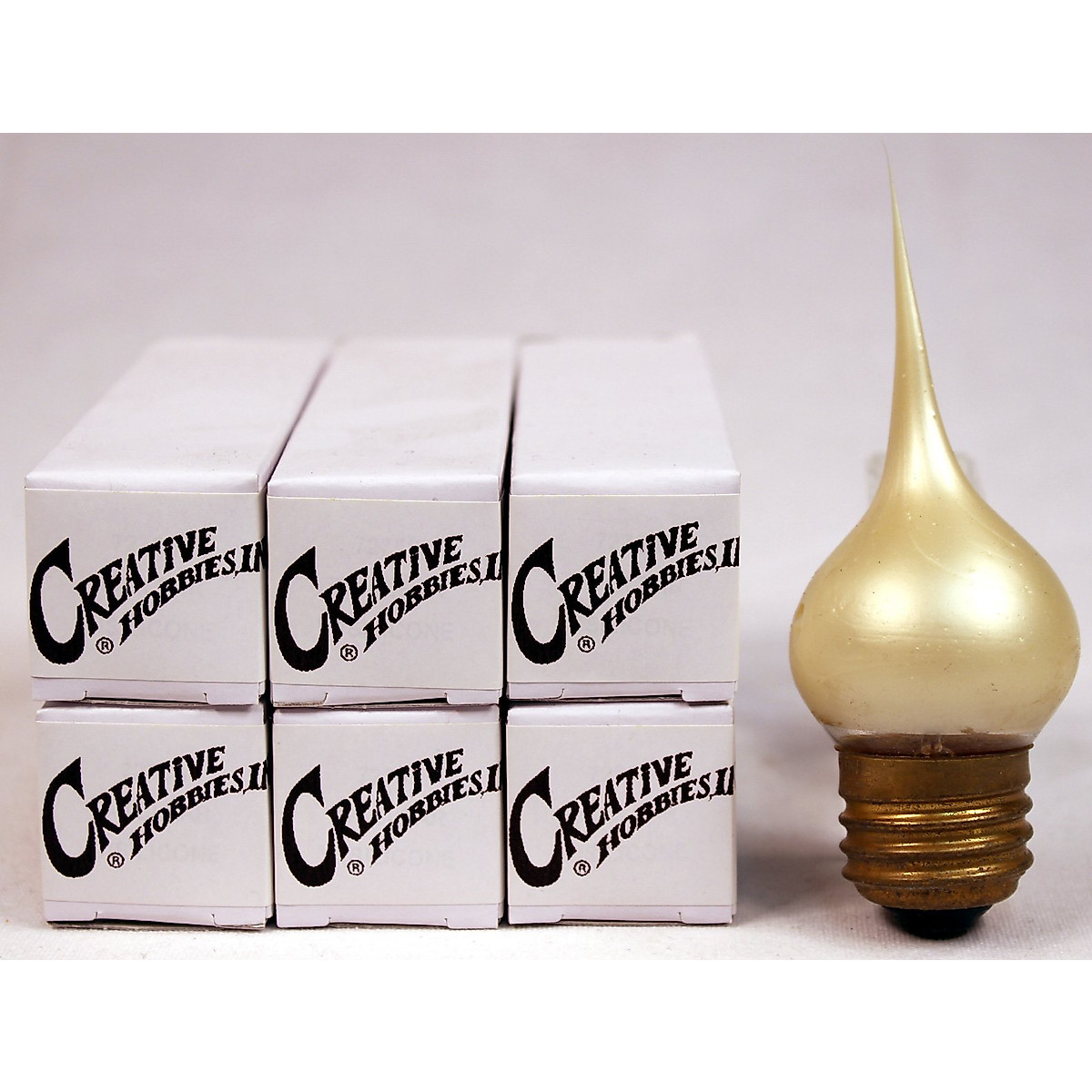 Creative Hobbies® 7194PSA Large Medium Base Champagne Silicone Light Bulbs, 7.5 Watt, Individually Boxed, Wholesale Pack of 6 Bulbs