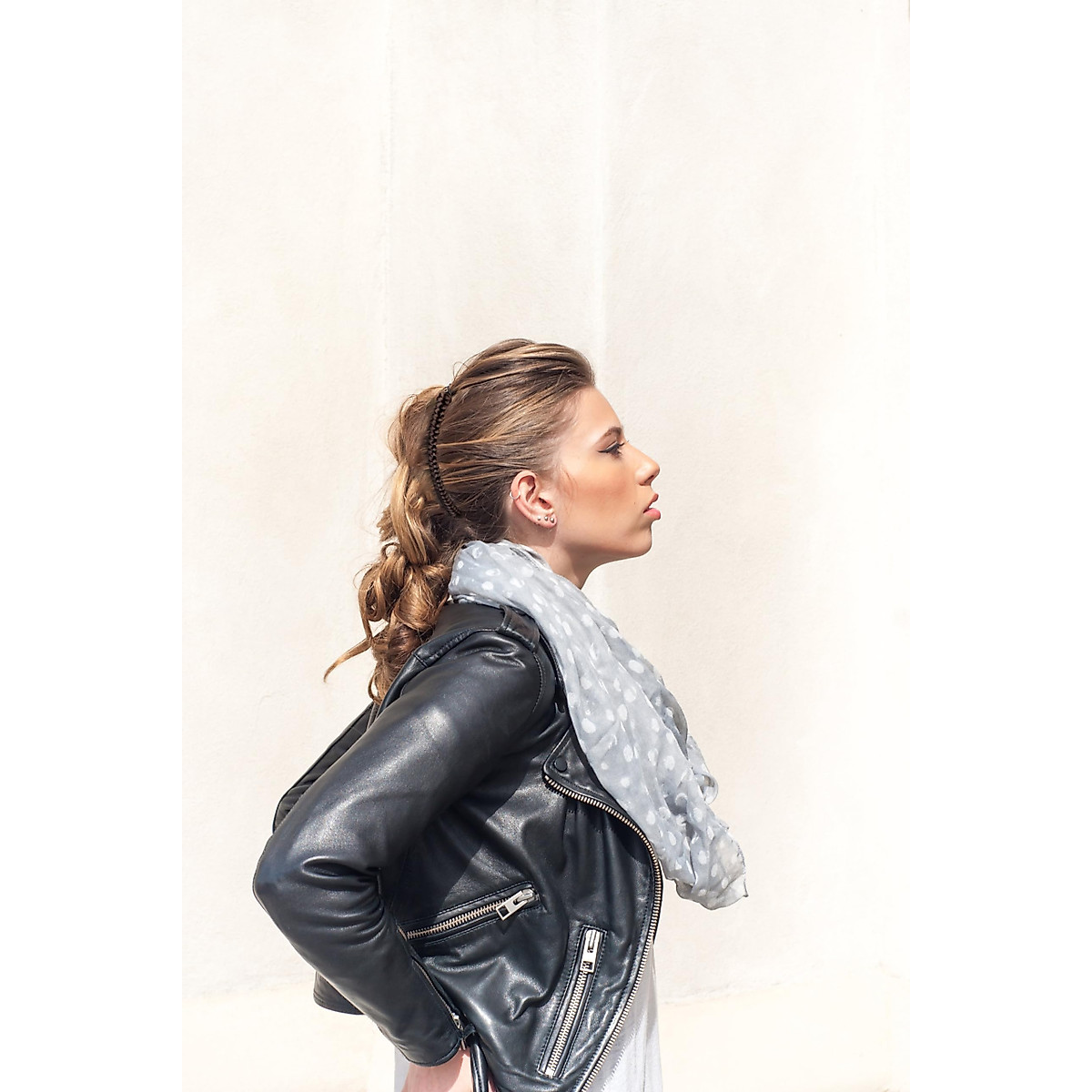 HairZing Stretchy Banana Hair Clip - Sturdy Hold, No Damage, Creases or Pain (Satin Cord) (Brown, Large (Pack of 1))