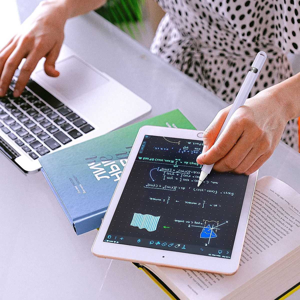 Fintie Silicone Sleeve Compatible with Apple Pencil 1st Generation, Ultra Light Pen Skin Case Cover Soft Protective Pencil Grip Holder with 2 Nib Covers & Cable Adapter Tether, Lilac Purple