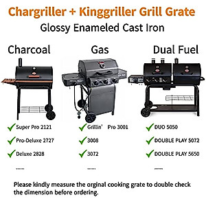 BBQSTAR 19-3/4 Inch Glossy Porcelain-Enameled Cast-Iron Grill Cooking Grate for Char-Griller Wrangler 2123 Grillin' Pro 3001 Duo 5050 5650 5072Triple Play Series Grill Grate, 3-Pack¡­