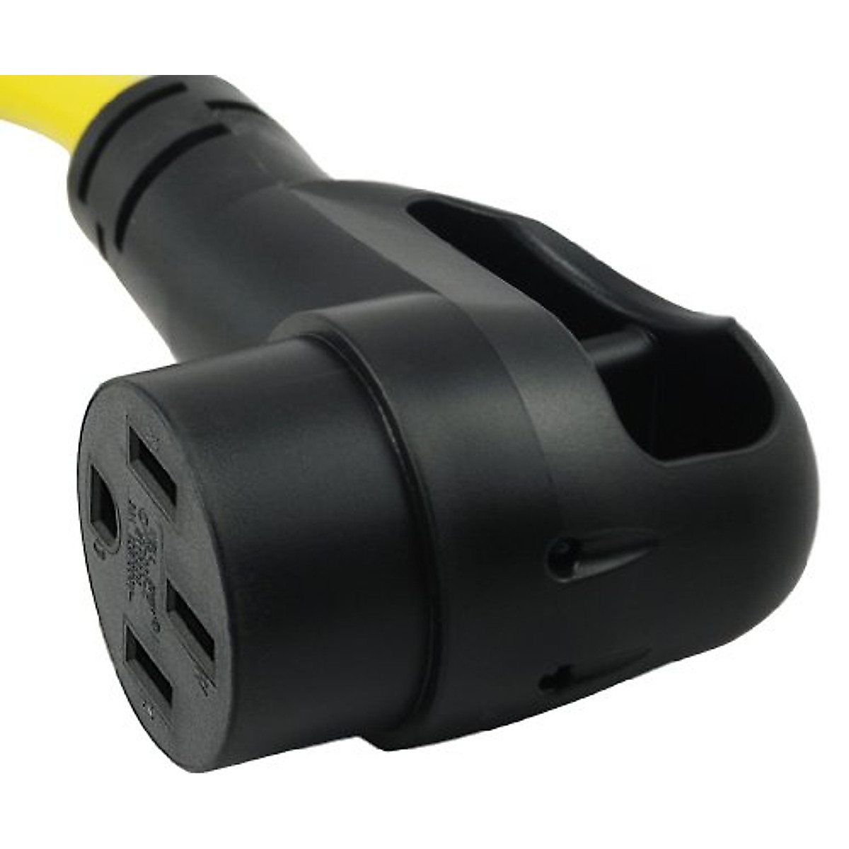 Conntek 15873 1.5-Feet, 30-Amp RV Generator Adapter for Model L5-30P Locking Plug to RV 50-Amp Ergo Grip Connector with Power Indicator