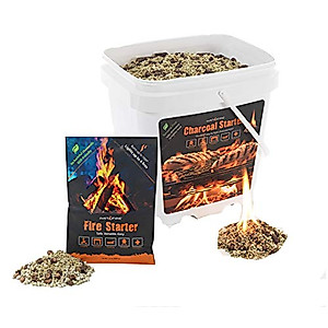 (2-Gallons + 1 Pack) Insta-Fire Charcoal Briquette Starter & Fire Starter Pack for Camping, Emergencies, Hiking, Fishing, Boating, Fire Pits, Grilling, Survival, Food Storage, Boiling Water (As Seen on Shark Tank!)