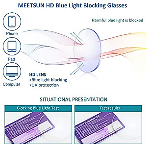 VisionGlobal Blue Light Blocking Glasses for Women, Anti Eyestrain, Computer Reading, TV Glasses, Stylish Square Frame, Anti Glare(No Magnification)