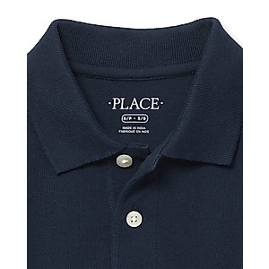 The Children's Place boys Long Sleeve Pique Polo, Brook/Nautico/White, Medium