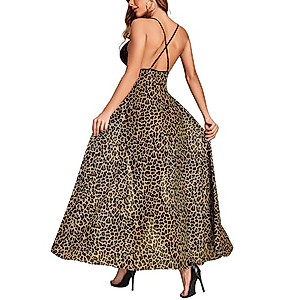 Avidlove Womens Long Nightgown Halloween Lingerie Set Plus Size Lingerie Lace Sleepwer Leopard