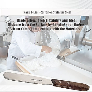 A2Z-WHS6 Stainless Steel Lab Spatula with Wooden Handle, 6" Blade, 1" Blade Width, 10.4" Total Length