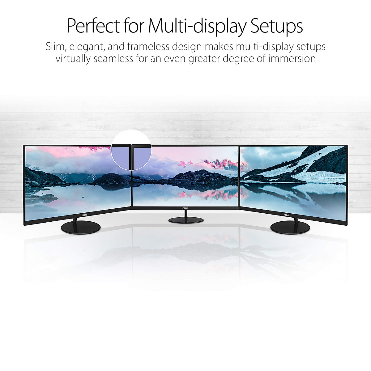 ASUS VL279HE 27” Eye Care Monitor, 1080P Full HD (1920 x 1080), IPS, 75Hz, Adaptive-Sync, FreeSync, HDMI D-Sub, Frameless, Slim, Wall Mountable, Flicker Free and Blue Light Filter,BLACK (Renewed)