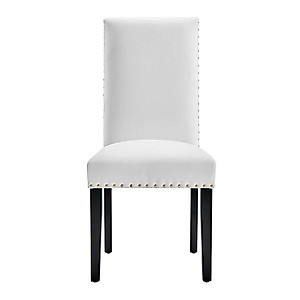 Modway Parcel Performance Velvet Dining Side Chairs - Set of 2, White