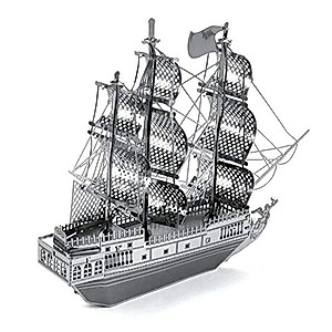 Metal Earth Black Pearl Pirate Ship 3D Metal Model Kit Bundle with Tweezers Fascinations