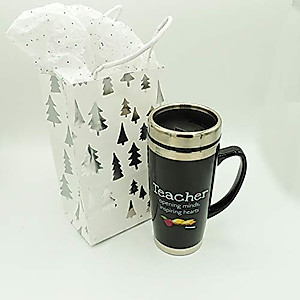 Teacher’s Travel Mug - Insulated Coffee Thermos with Lid, Inspirational Teacher Appreciation Gifts, Gift For Professors, Educators, and Teachers Assistants, 7 Inches Tall, 16 Ounces