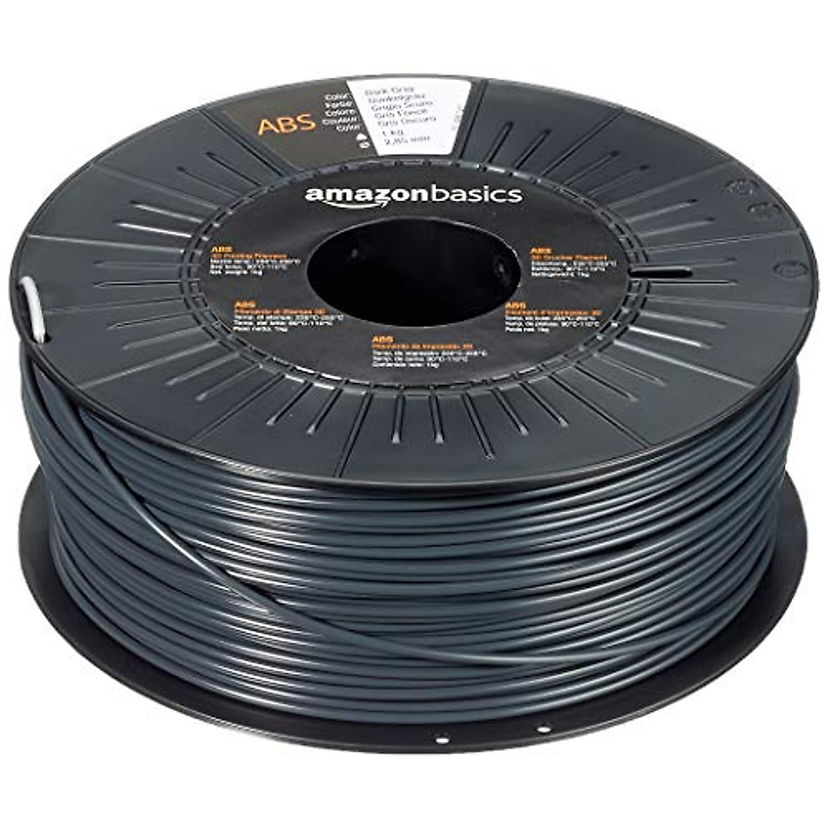 Amazon Basics ABS 3D Printer Filament, 2.85 mm, Dark Gray, 1 kg Spool