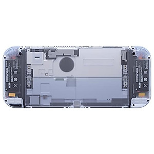 eXtremeRate Glacier Blue Custom Full Set Shell for Nintendo Switch OLED, DIY Replacement Console Back Plate, NS Joycon Handheld Controller Housing with Colorful Buttons for Nintendo Switch OLED