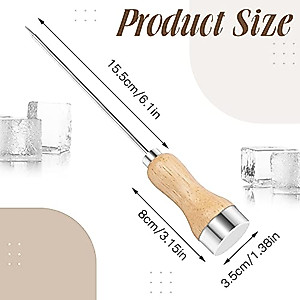 MOTZU 2 Pieces Ice Picks Stainless Steel with Wooden Handle for Kitchen Restaurant Bar Home