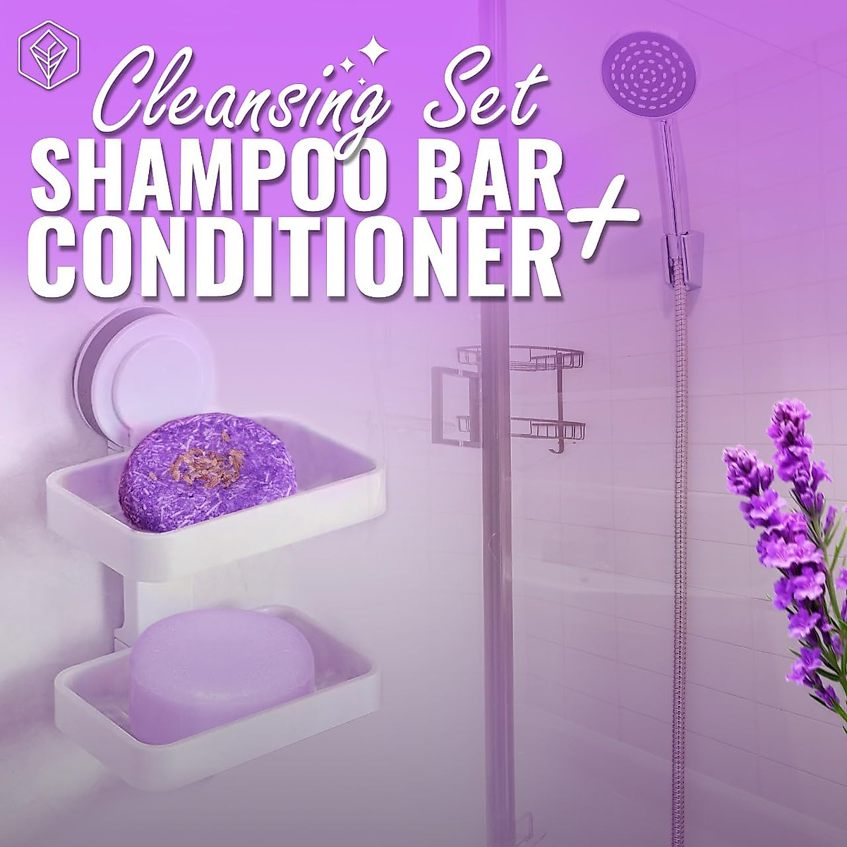 GREEN JOURNEY Lavender Shampoo and Conditioner Bar Set Sulfate-Free, Travel Size, Biodegradable Packaging (2)