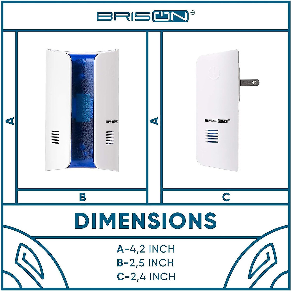 BRISON Ultrasonic Pest Repellent Plug in – Mice Rats Spider Control - for Repelling Rodents Insects Out of Indoors, Non-Toxic Electronic