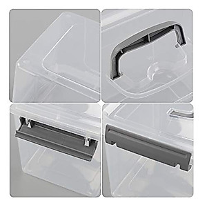 Leendines 5 Quart Storage Box with Lid, 6 Packs Small Plastic Box Tote Bin