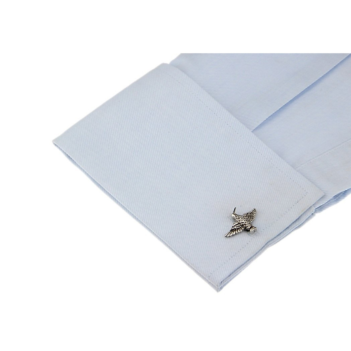 MRCUFF Hummingbird Bird Flying Pair Cufflinks in a Presentation Gift Box & Polishing Cloth