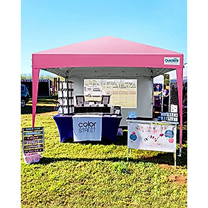 Quictent Upgraded 10'x10' Pop up Canopy Tent with Detachable & Interchangeable Sidewalls Instant Outdoor Gazebo Ez Party Tent Enclosed Waterproof (Pink)