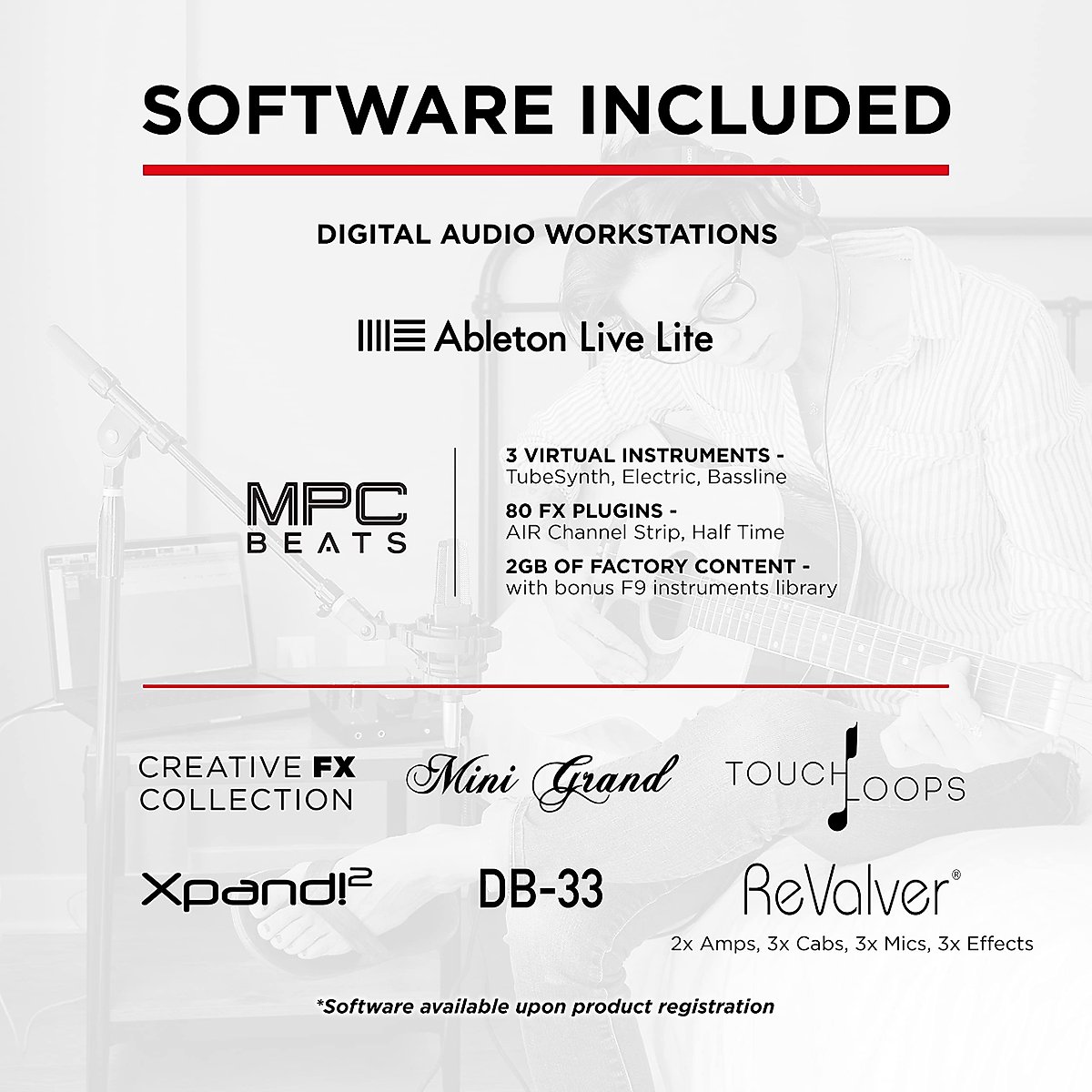 M-Audio AIR 192x6 USB C MIDI Audio Interface for Recording, Podcasting, Streaming, Studio Quality Sound, 2 XLR in and Music Production Software (Renewed)