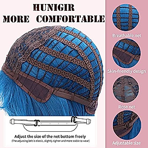 HUNIGIR Lucy Cosplay Wig Rainbow Anime Wig Women Stylish Colorful Bob Wig with Bangs for Girls Costume Wig Synthetic Hair Wig With Wig Cap (Rainbow)