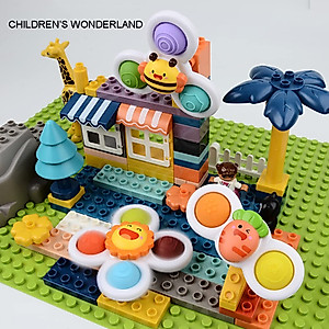 Suction Cup Spinning Top Toy,QLKUNLA Baby Fidget Spinner Toys Infant Baby Rattles Toys Sensory Toys Early Education Toys Bath Toy Dining Chairs Toys Rotary Windmill Birthday Gifts for Baby Boy Girl